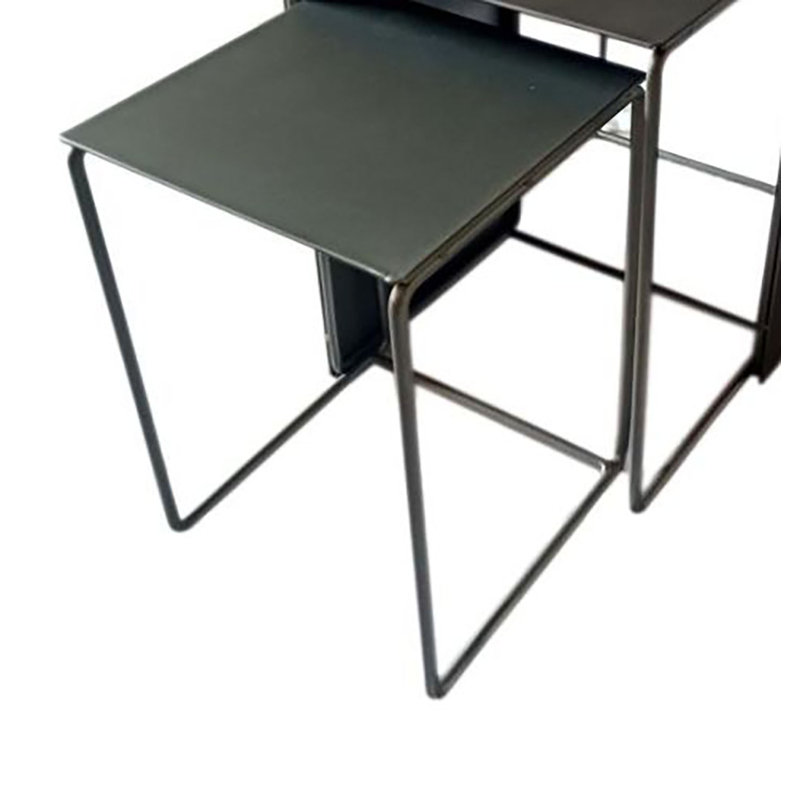 Latitude Run® Cunegunda Grey 3-Piece Rectangular Nesting Table | Wayfair